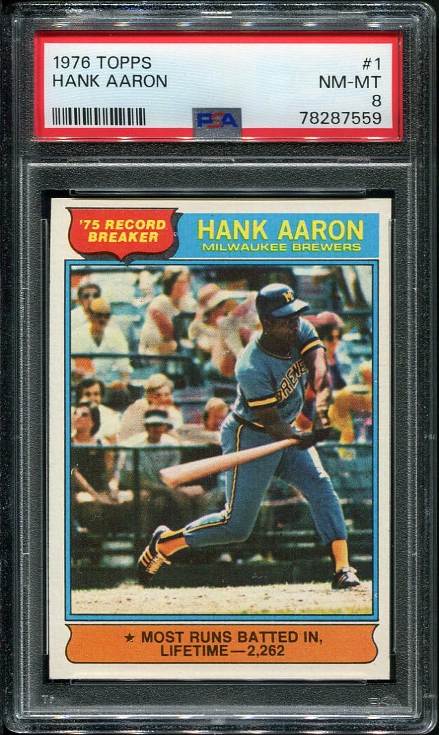1976 Topps #1 Hank Aaron Record Breaker PSA 8 HOF (78287559) - All Star ...