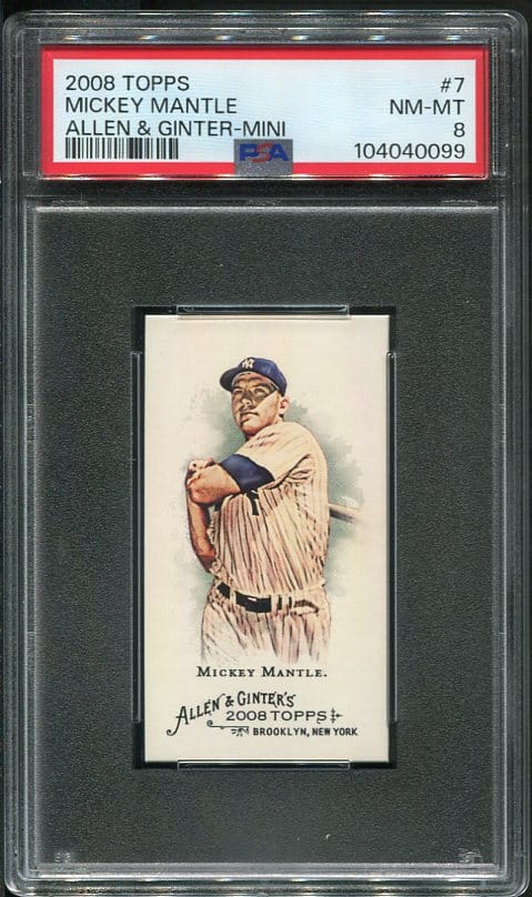 2008 Topps Allen & Ginter (Mini) #7 Mickey Mantle PSA 8 HOF (104040099 ...