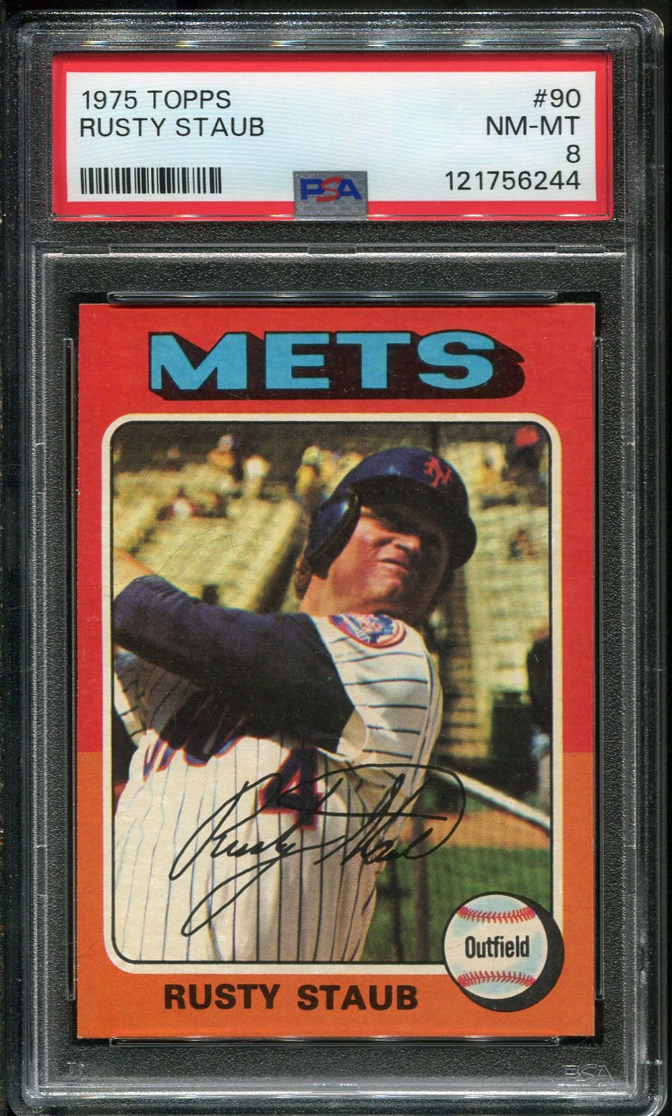 1975 Topps #90 Rusty Staub PSA 8 (121756244) - All Star Cards Inc
