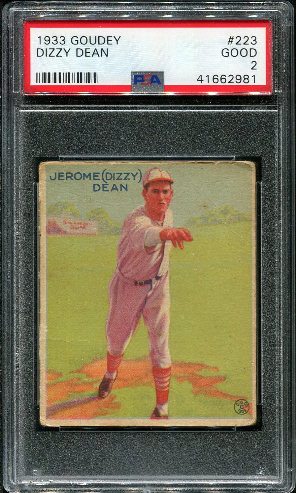 1933 Goudey #223 Dizzy Dean PSA 2 HOF (41662981) - All Star Cards Inc